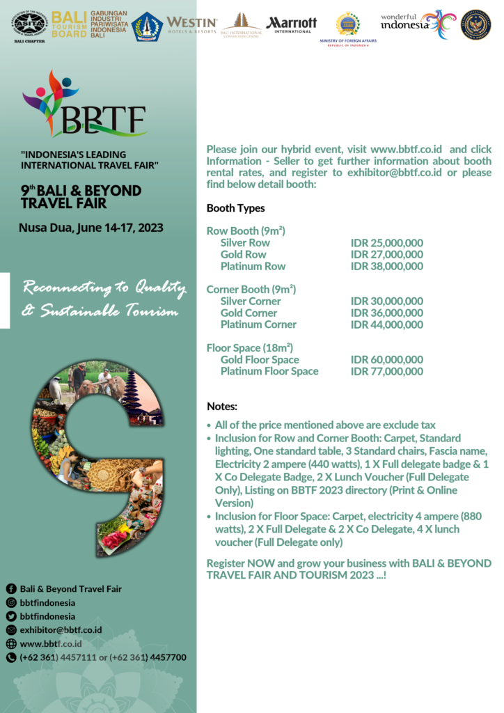 Booth Price list – BBTF