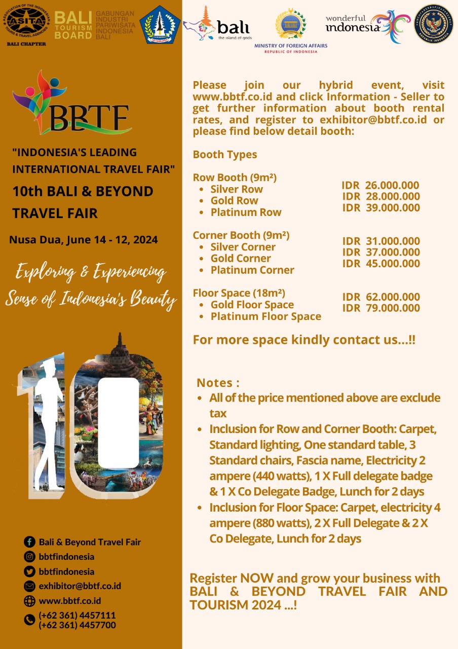 Booth Price list – BBTF